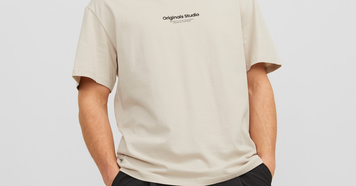 Relaxed Fit Crew neck T-Shirt | Beige | Jack & Jones®