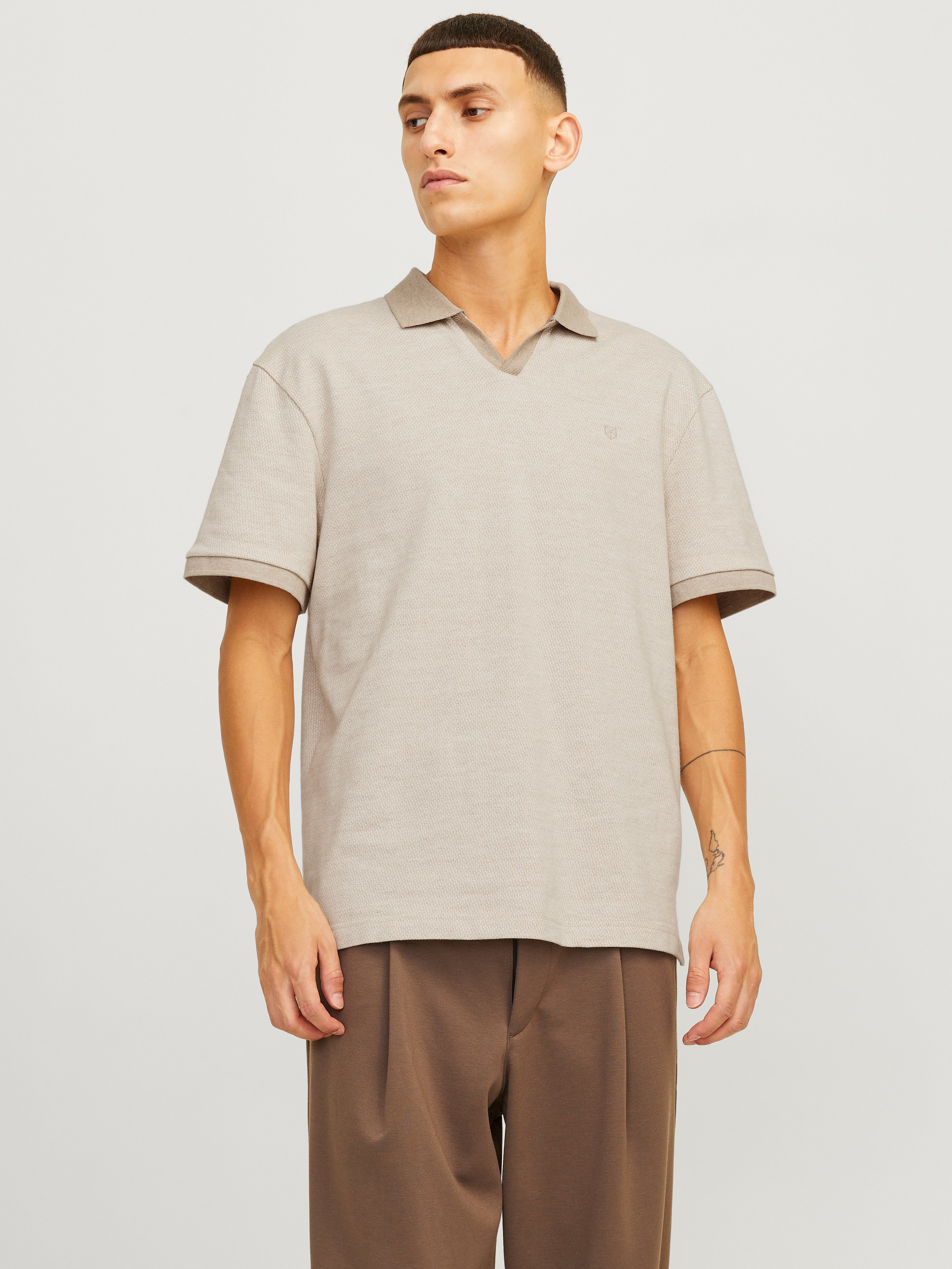 Relaxed Fit Split neck Polo