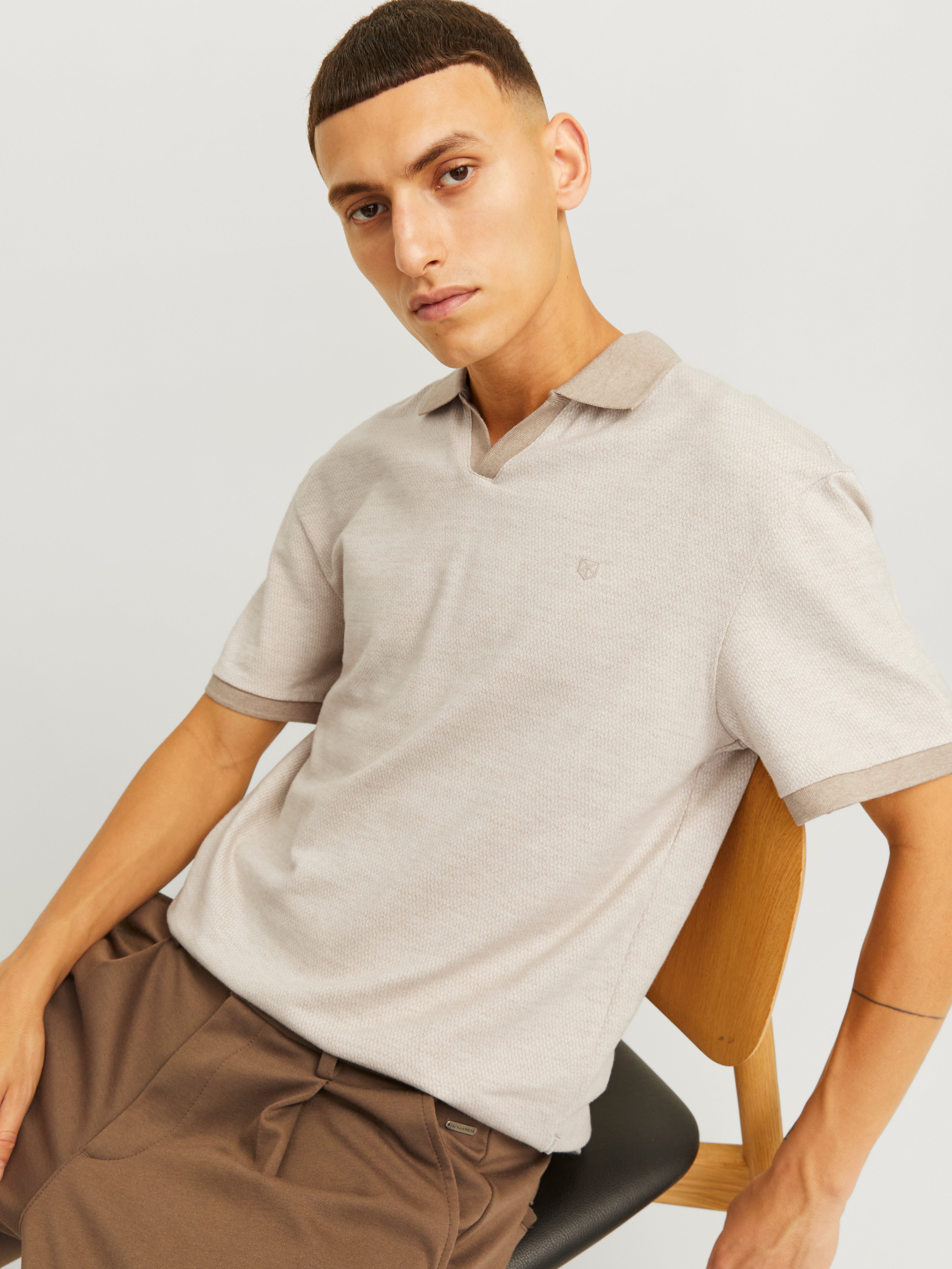 Relaxed Fit Split neck Polo