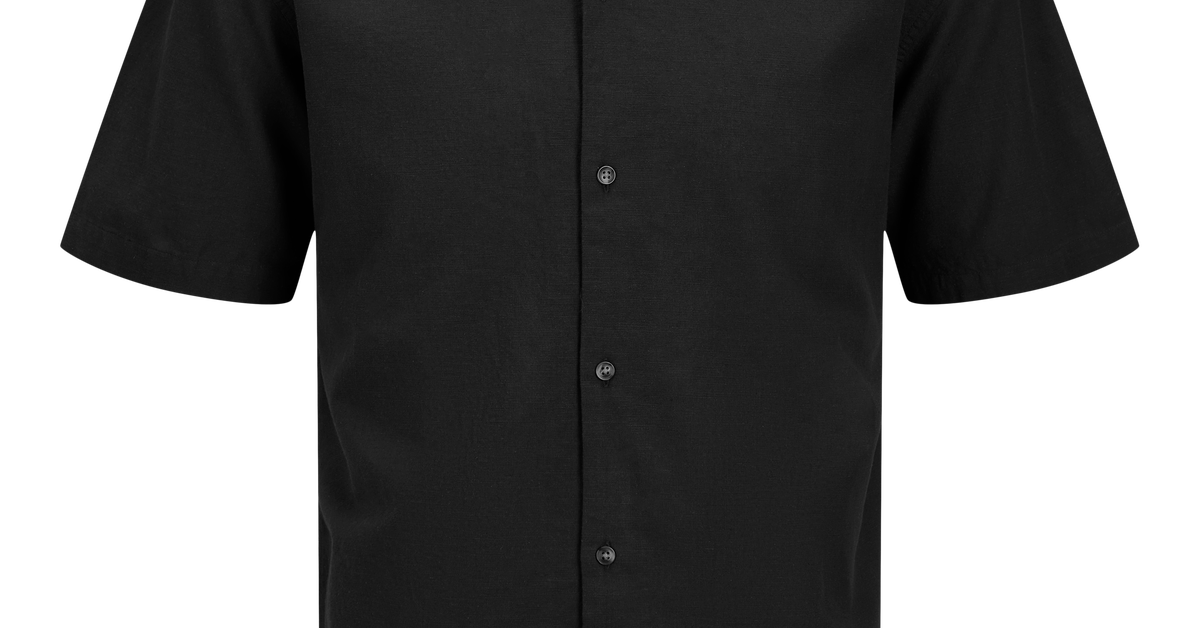 Relaxed Fit Linen-Blend Shirt | Black | Jack & Jones®