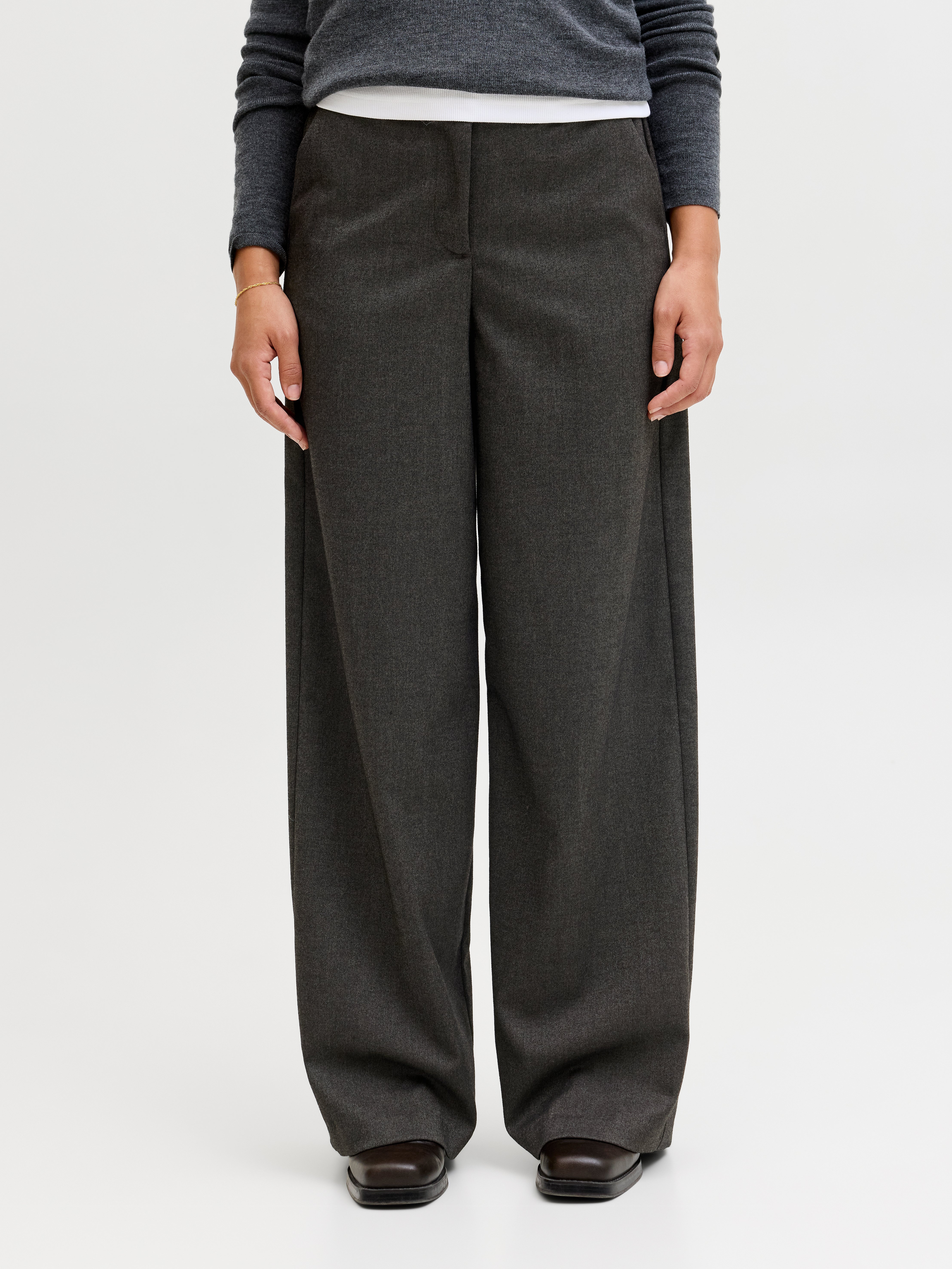 Wide Leg Fit Pants | Dark Brown | Jack & Jones®