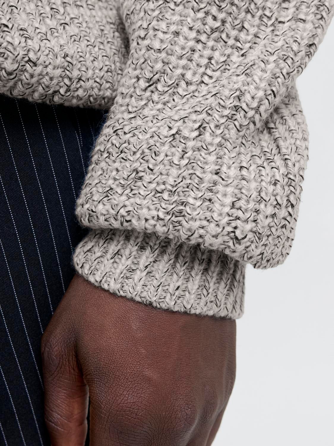 Regular Fit High neck Ribbed cuffs Sweater | Off White | Jack & Jones®